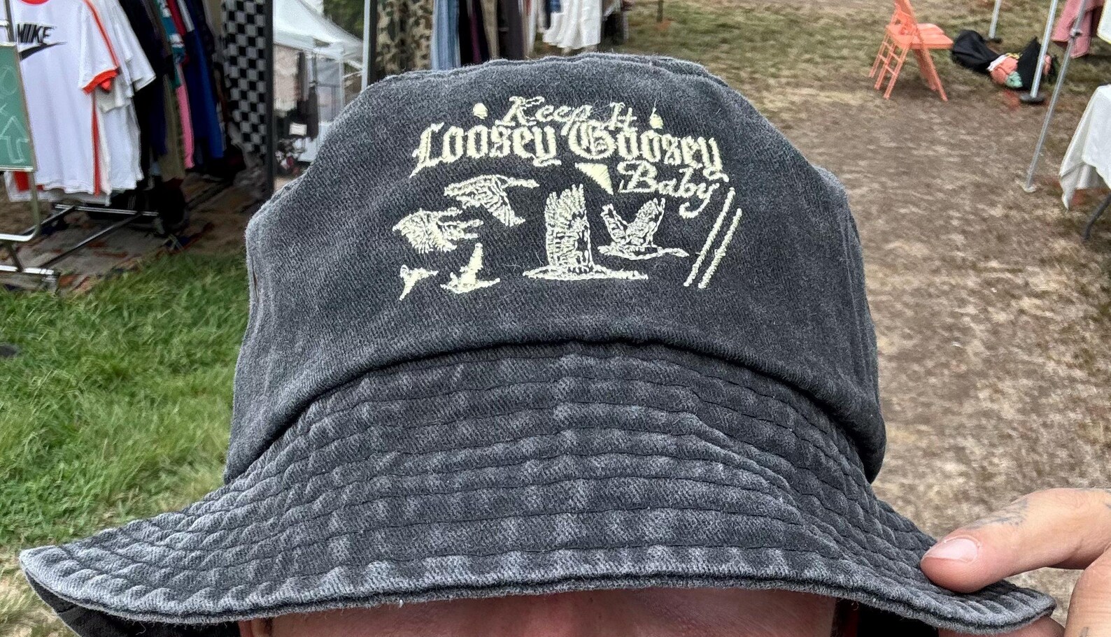 Keep It Loosey Goosey Baby Funny Silly Goose Bird Embroidered Bucket ...