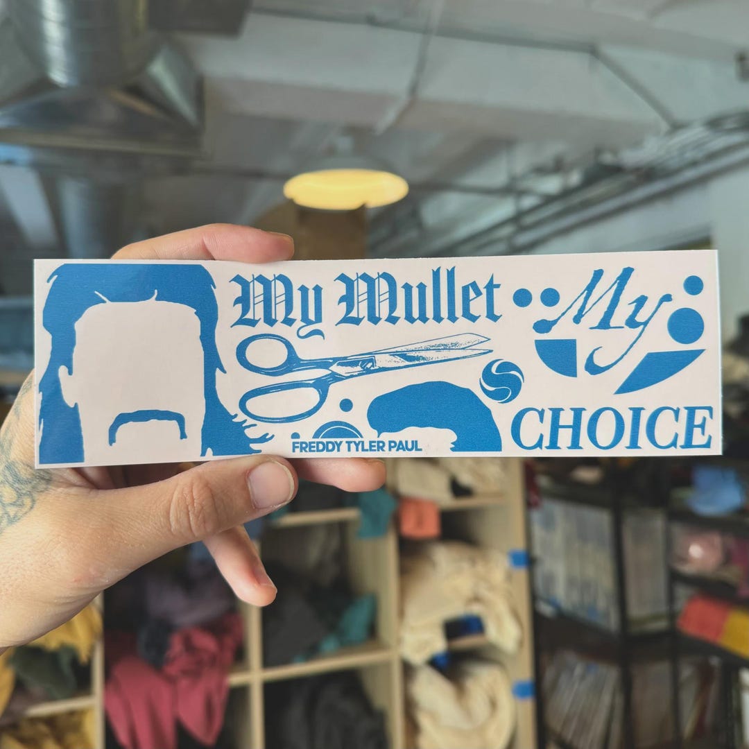 My Mullet My Choice Bumper Sticker - Etsy