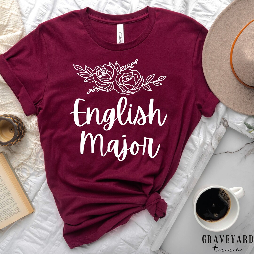 Floral English Major Shirt for Women, Cute Liberal Arts College Tshirt ...