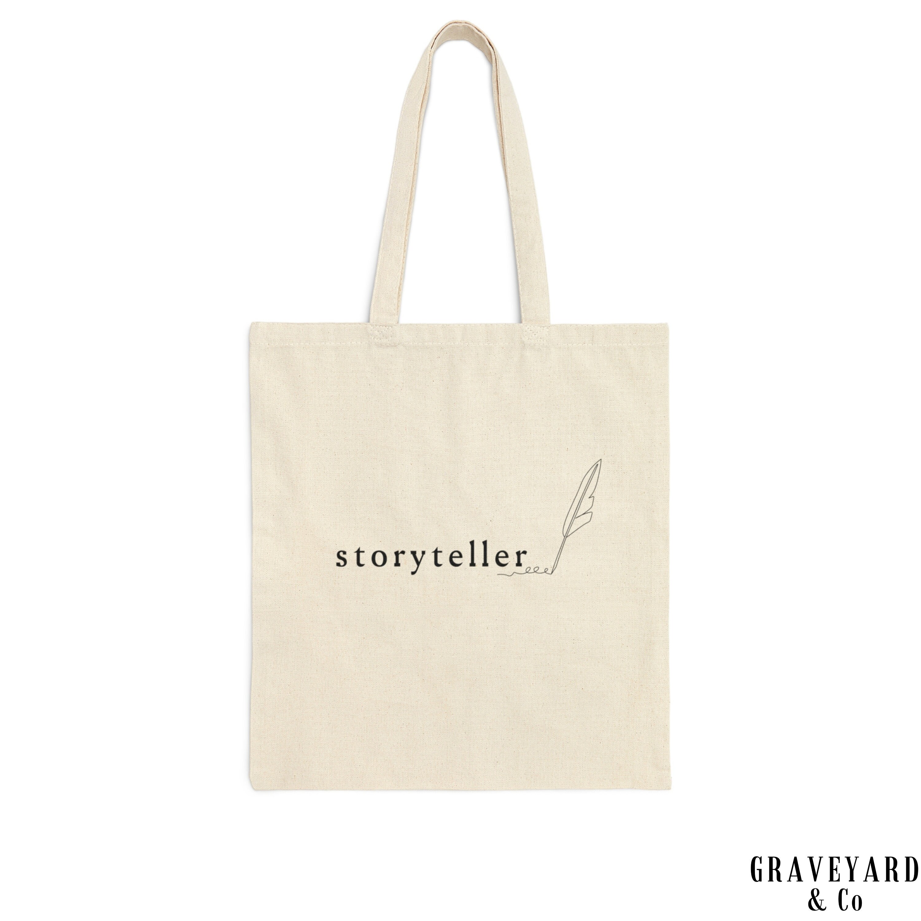 STORYTELLER TOTE Natural Canvas Bag for Writer Gift Author Swag Bag for ...