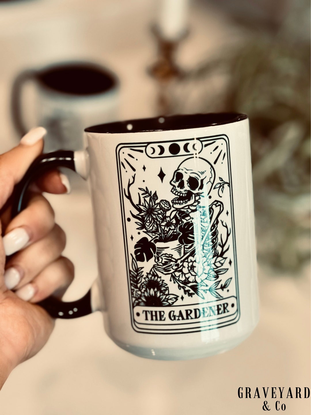 The Gardener Tarot Card Mug for Halloween, Cute Plant Lover Gift for ...