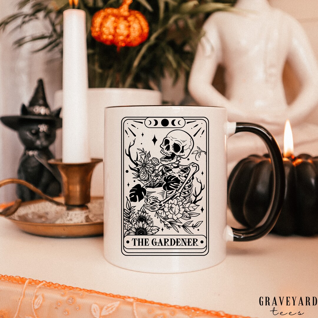The Gardener Tarot Card Mug for Halloween, Cute Plant Lover Gift for ...