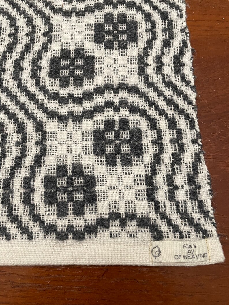 Handwoven Table Runner - Neutral Table Cloth - Steel Gray and Natural ...