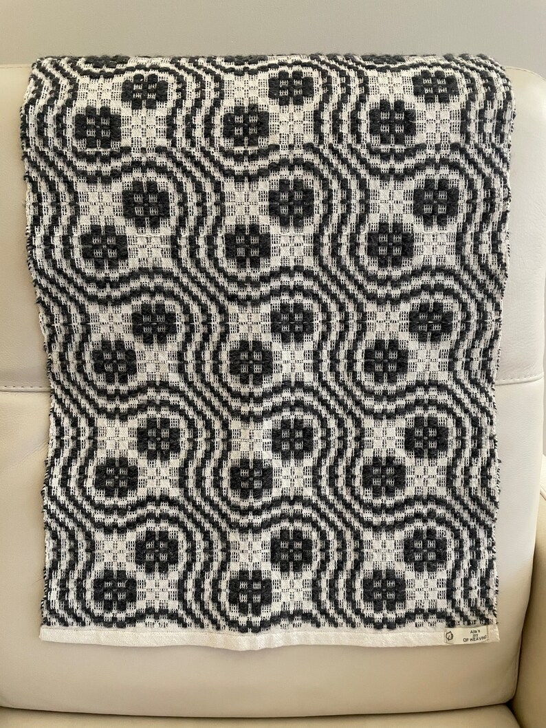 Handwoven Table Runner - Neutral Table Cloth - Steel Gray and Natural ...