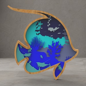 Fish Laser Cut Files, SVG, PDF, Home Decor, Multi-layer File, Digital ...