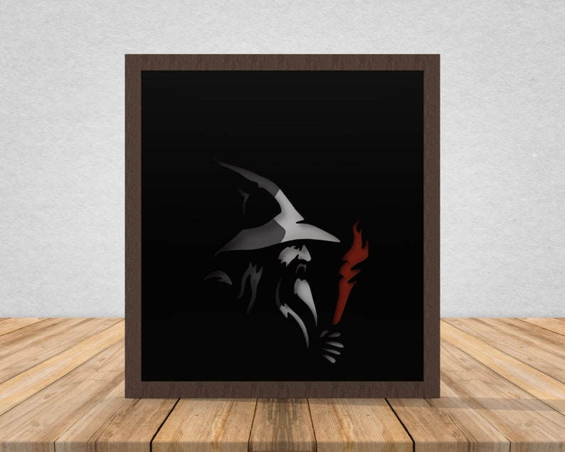 WIZARD SVG, Laser Cut File,3d Layered Flag Cut File,art Piece for ...
