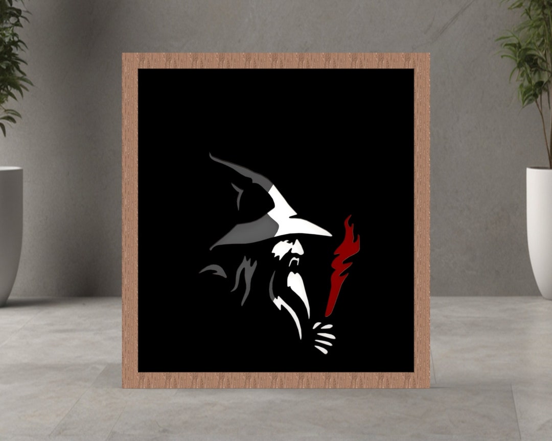 WIZARD SVG, Laser Cut File,3d Layered Flag Cut File,art Piece for ...