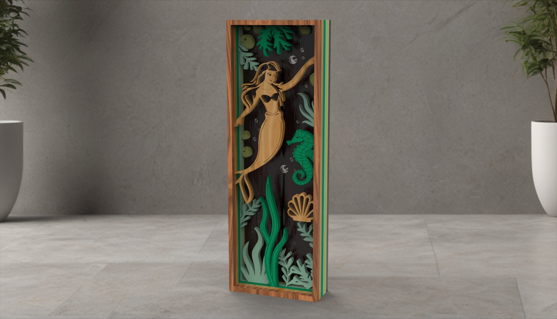 Mermaid SVG, Laser Cut File, 6 Layers Cut File,art Piece for Glowforge ...