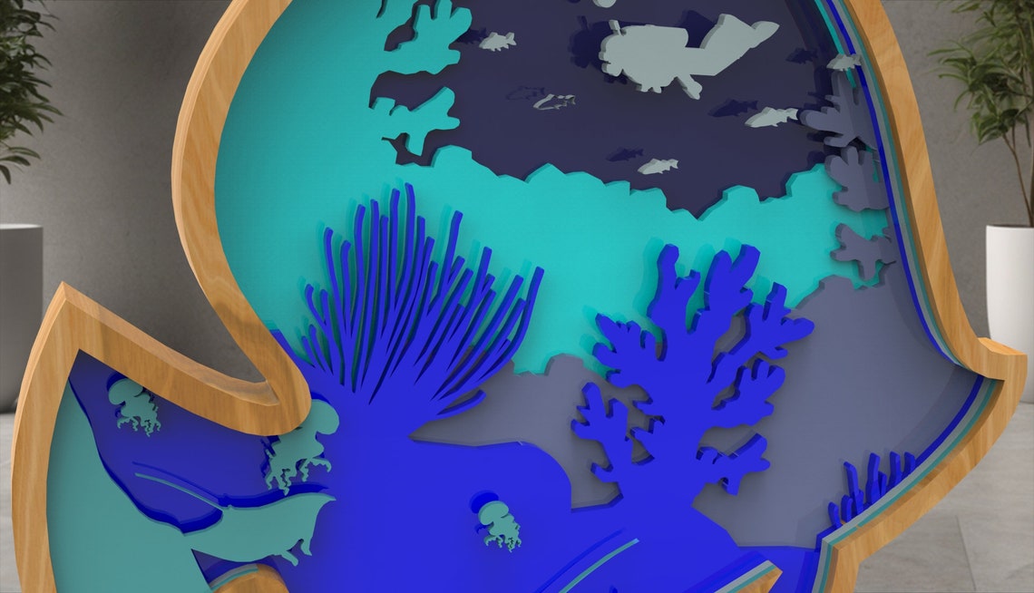 Fish Laser Cut Files, SVG, PDF, Home Decor, Multi-layer File, Digital ...