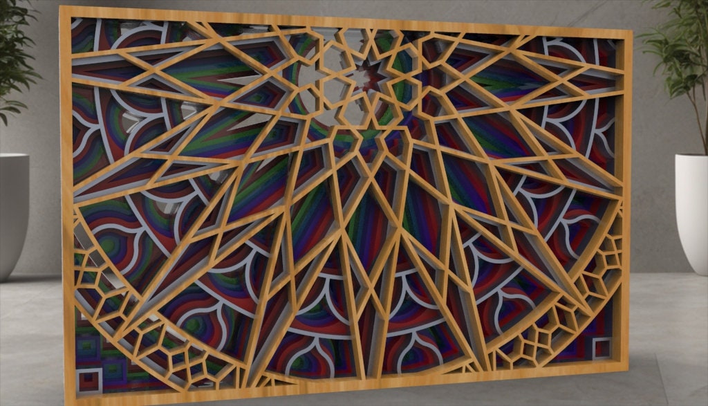Sun Star Mandala Svg,dxf-laser Cut Files 7 Multilayer Art Piece for ...