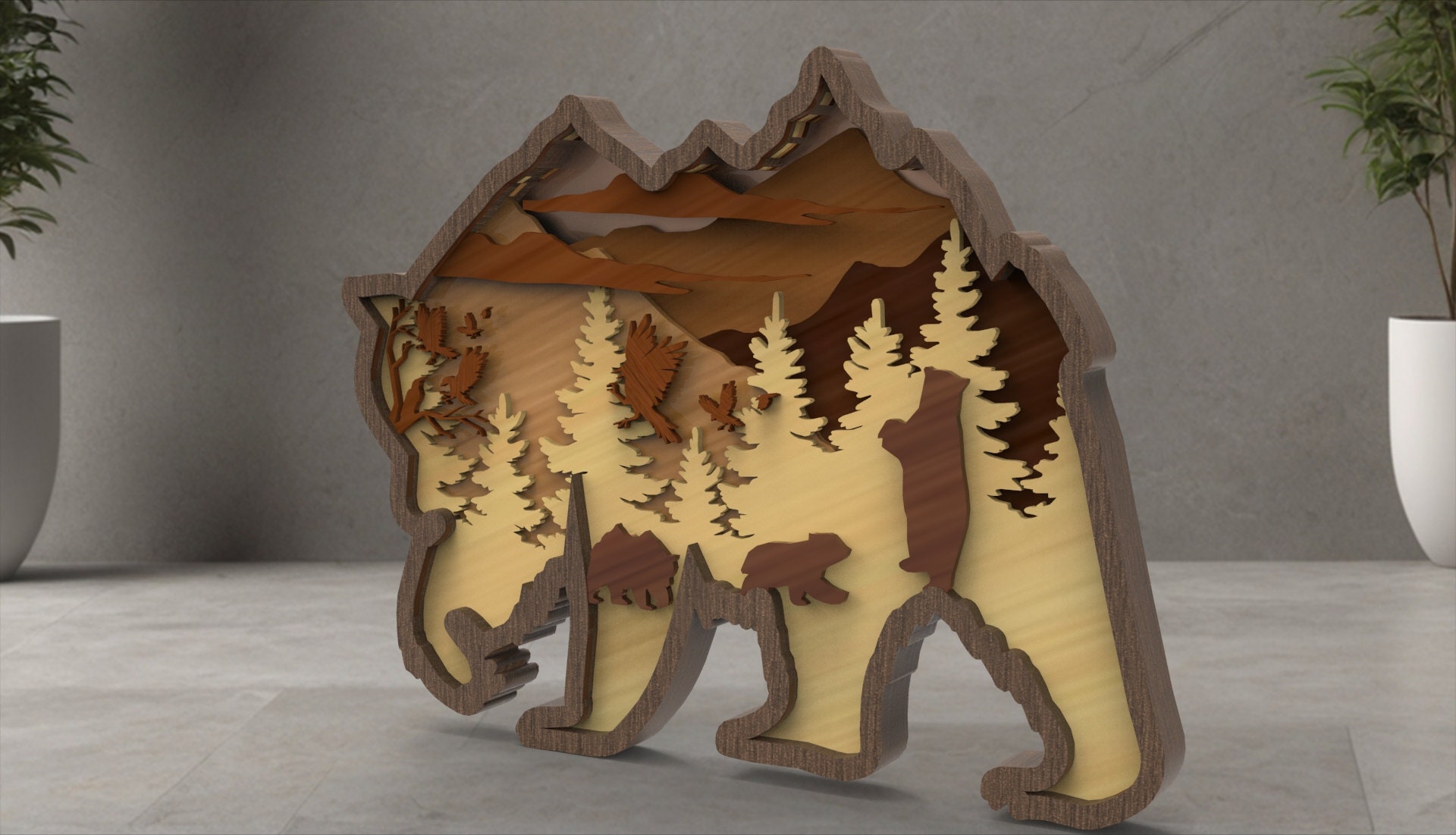 Bear, Baby Bear Laser Cut Files, SVG, PDF, Home Decor, Multi-layer File ...