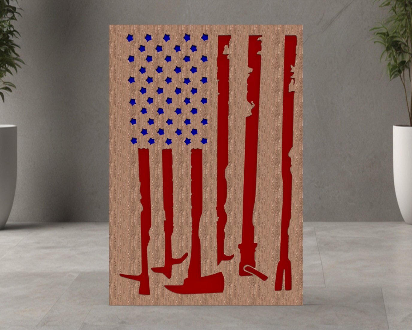 Fire Fighter USA Flag SVG ,3d Layered Flag Cut File,art Piece for ...