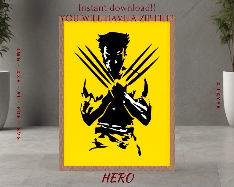 HERO SVG, Laser Cut File,3d Layered Cut File,art Piece for Glowforge ...