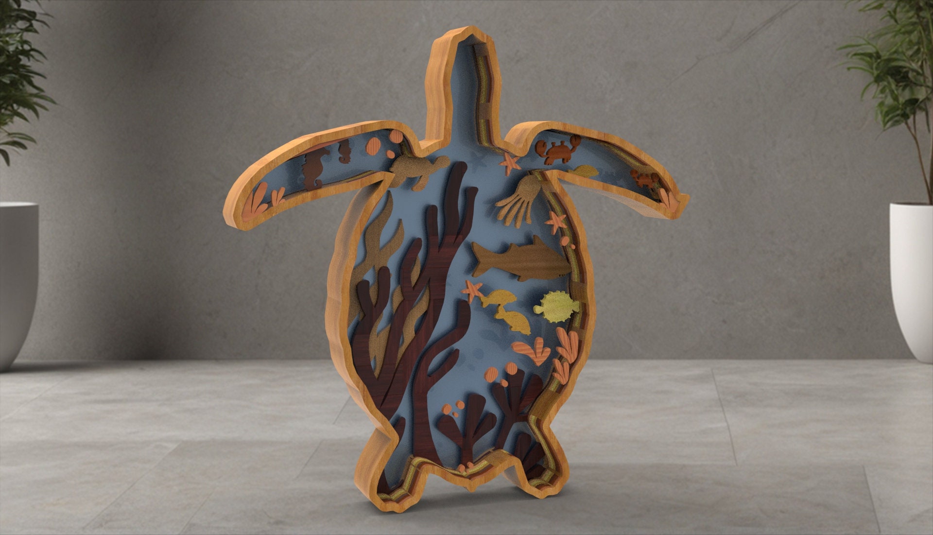 Fish Laser Cut Files, SVG, PDF, Home Decor, Multi-layer File, Digital ...