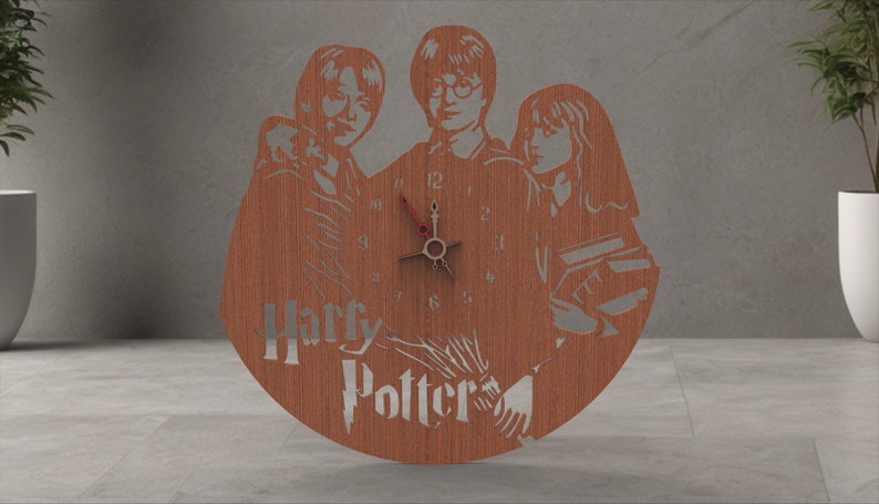 HP Clock HP Silhouette, Wall Art, Wall Decor, Clock Files, Glowforge ...