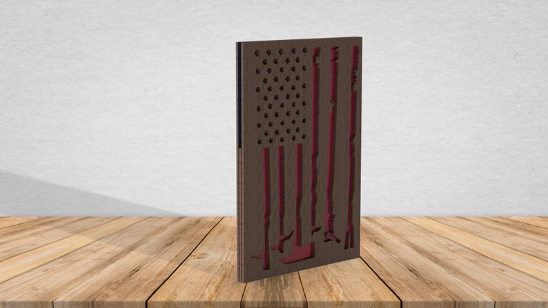 Fire Fighter USA Flag SVG ,3d Layered Flag Cut File,art Piece for ...
