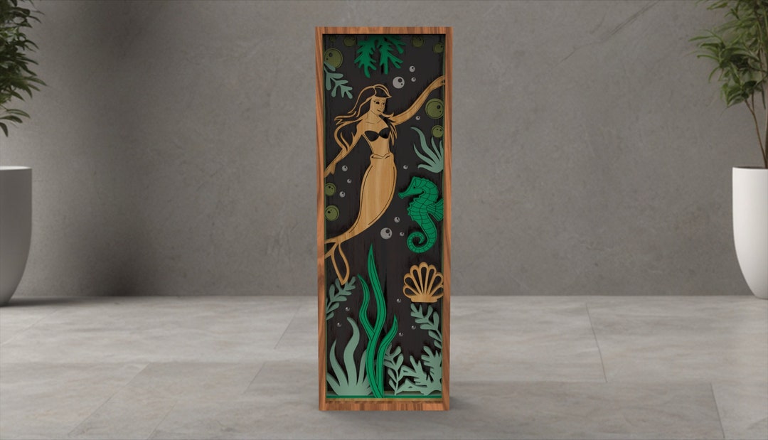 Mermaid SVG, Laser Cut File, 6 Layers Cut File,art Piece for Glowforge ...