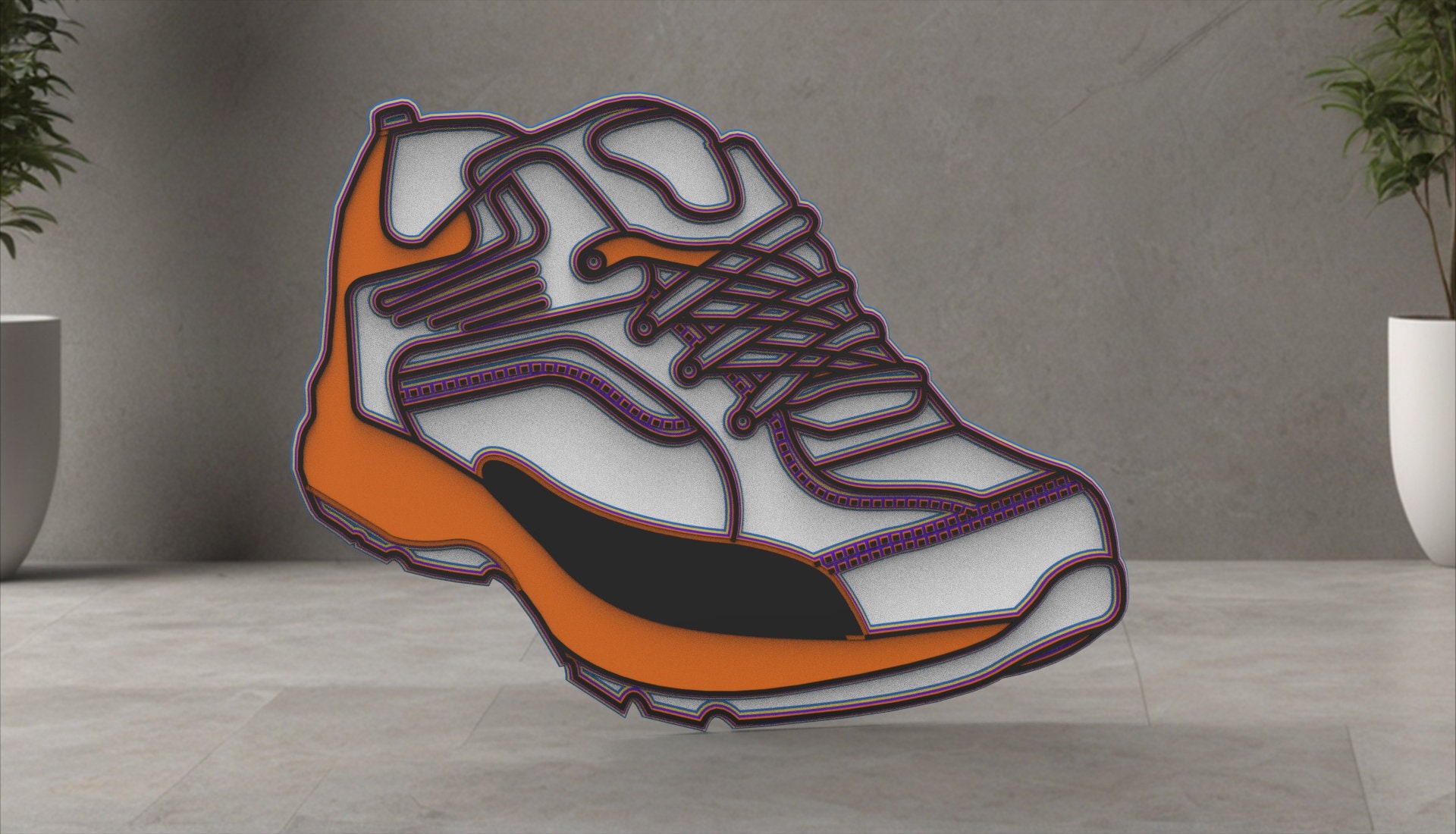 Sneaker Laser Cut Files, SVG, PDF, Home Decor, Multi-layer File ...
