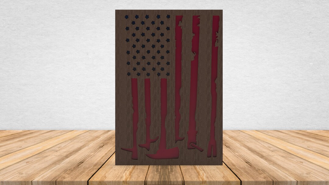 Fire Fighter USA Flag SVG ,3d Layered Flag Cut File,art Piece for ...