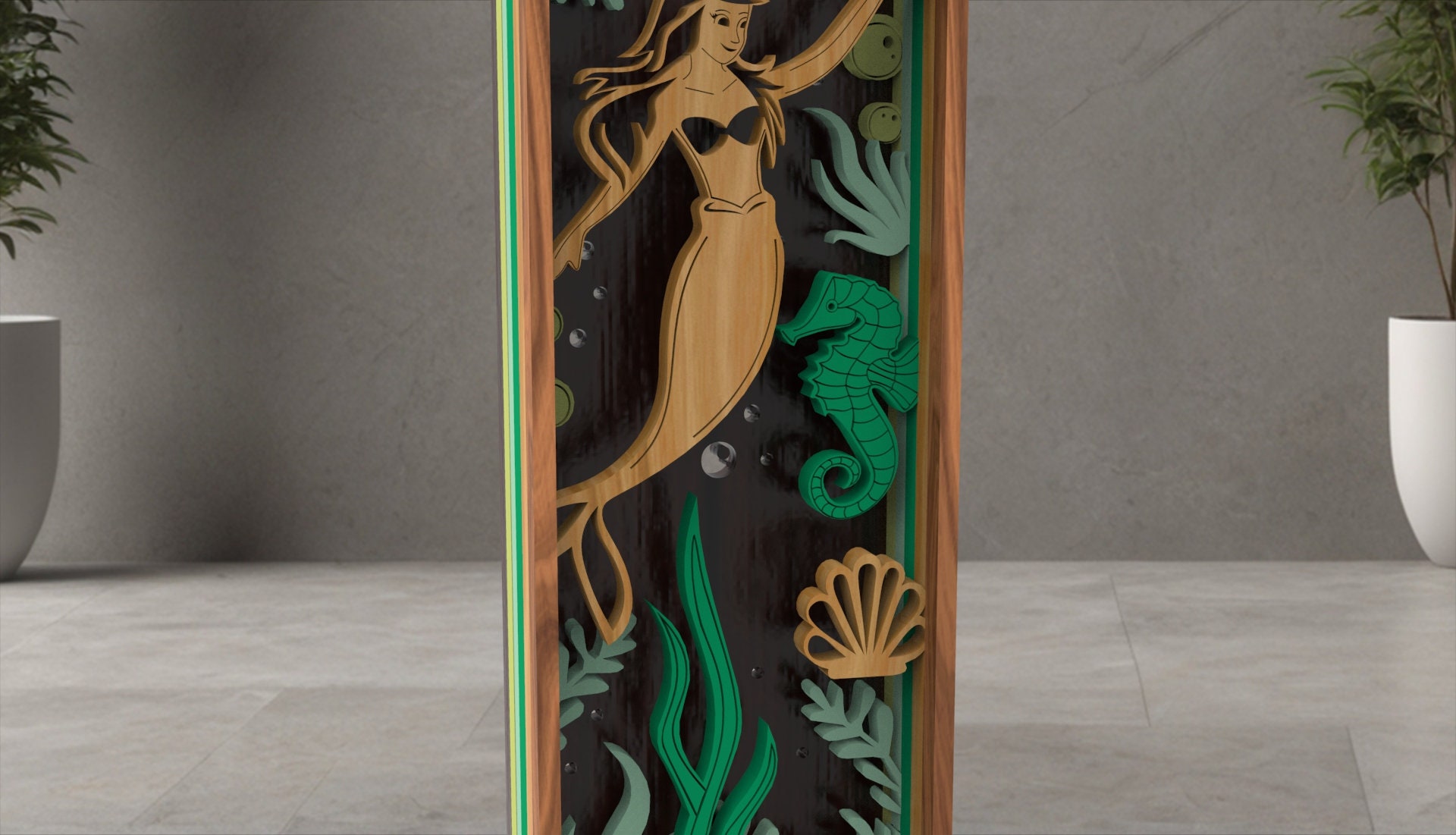 Mermaid SVG, Laser Cut File, 6 Layers Cut File,art Piece for Glowforge ...