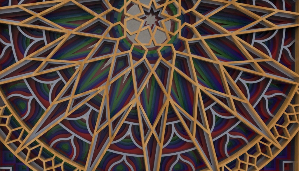 Sun Star Mandala Svg,dxf-laser Cut Files 7 Multilayer Art Piece for ...