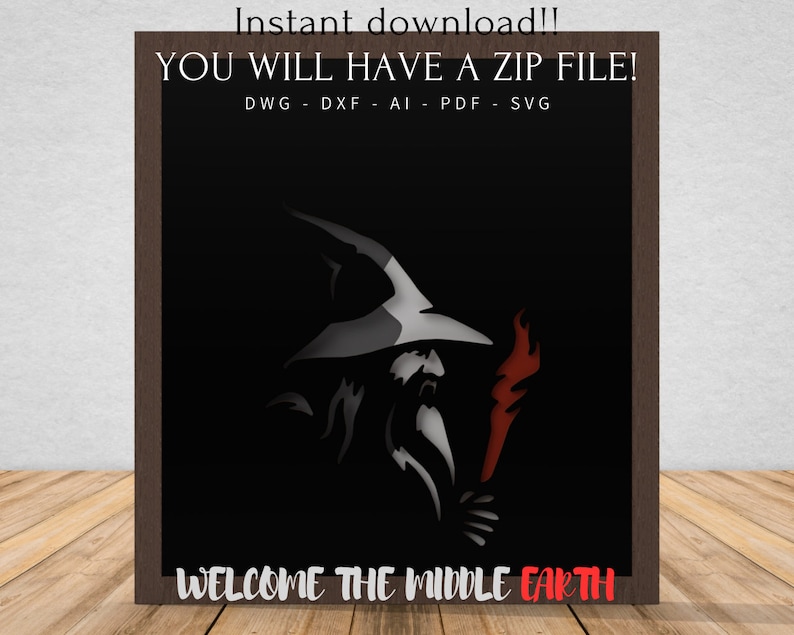 WIZARD SVG, Laser Cut File,3d Layered Flag Cut File,art Piece for ...