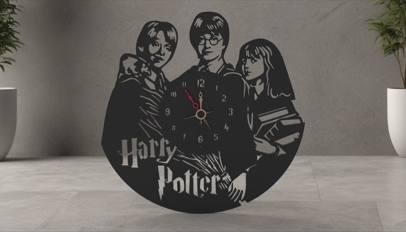 HP Clock HP Silhouette, Wall Art, Wall Decor, Clock Files, Glowforge ...