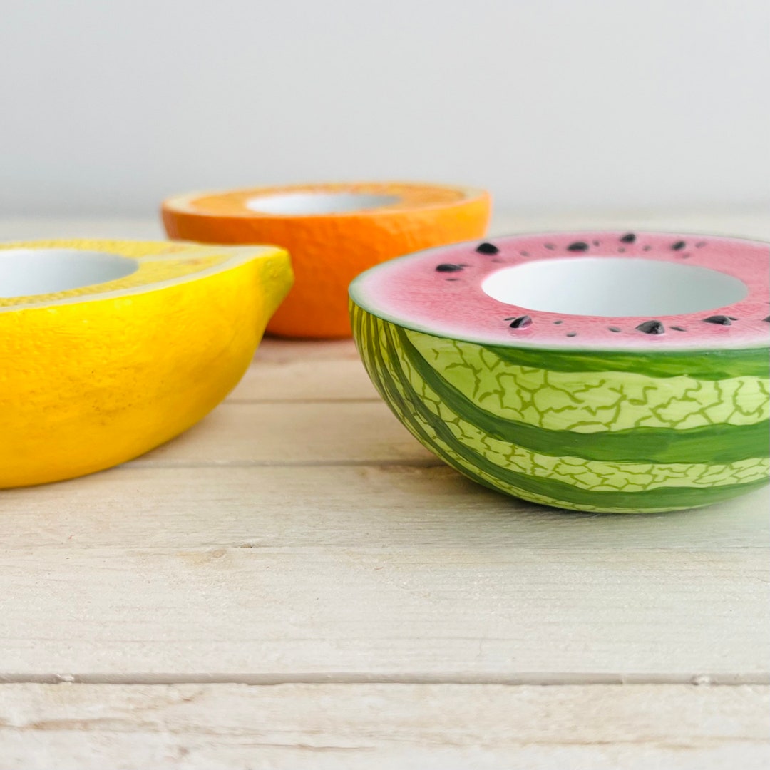 Vintage Fruit Candle Holders / Partylite Brand Watermelon, Lemon and ...