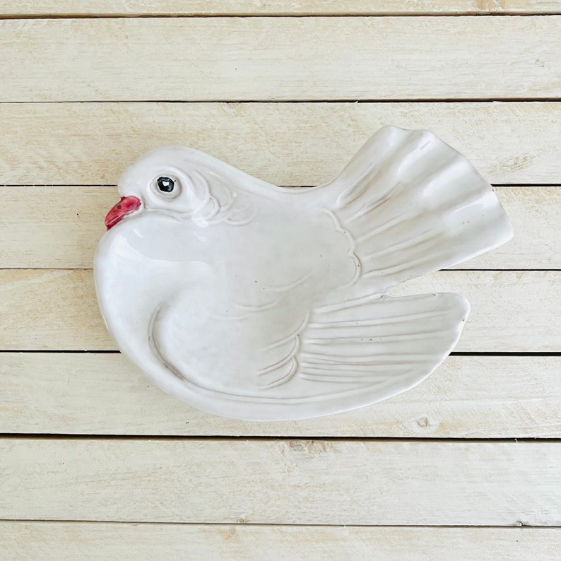 Vintage Dove Trinket Tray / Made in Italy / Painted Terra Cotta Dish ...