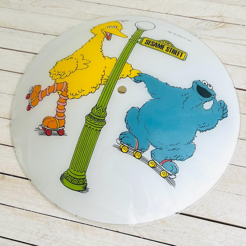 Vintage Sesame Street Glass Light Shade / Ceiling Light Fixture / Big ...
