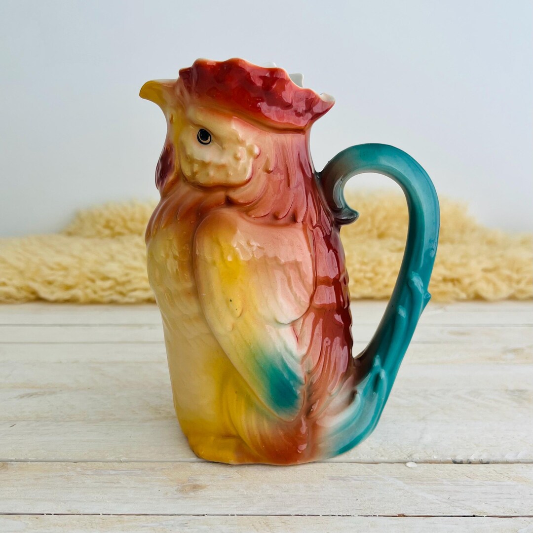 Antique Czech Rooster Jug / Bohemian Bird Vase From 1920s-1930s - Etsy