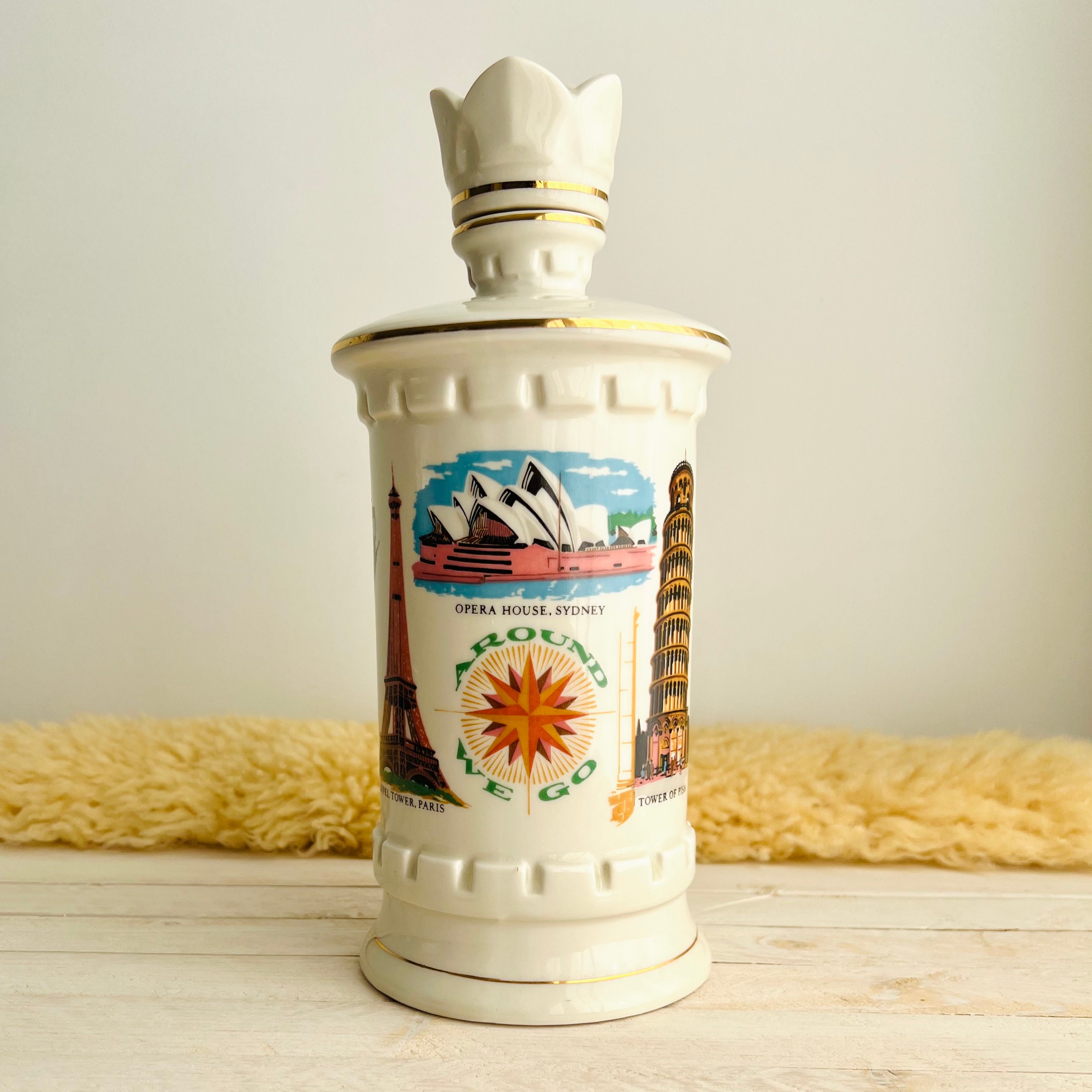 Vintage Old Fitzgerald Whiskey Decanter / “around We Go” / Empty Bottle ...