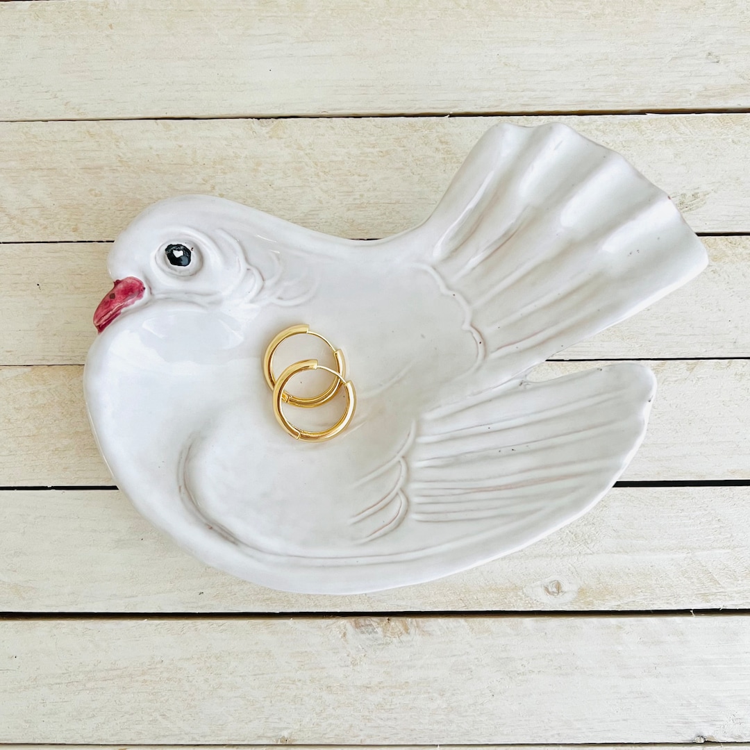 Vintage Dove Trinket Tray / Made in Italy / Painted Terra Cotta Dish ...