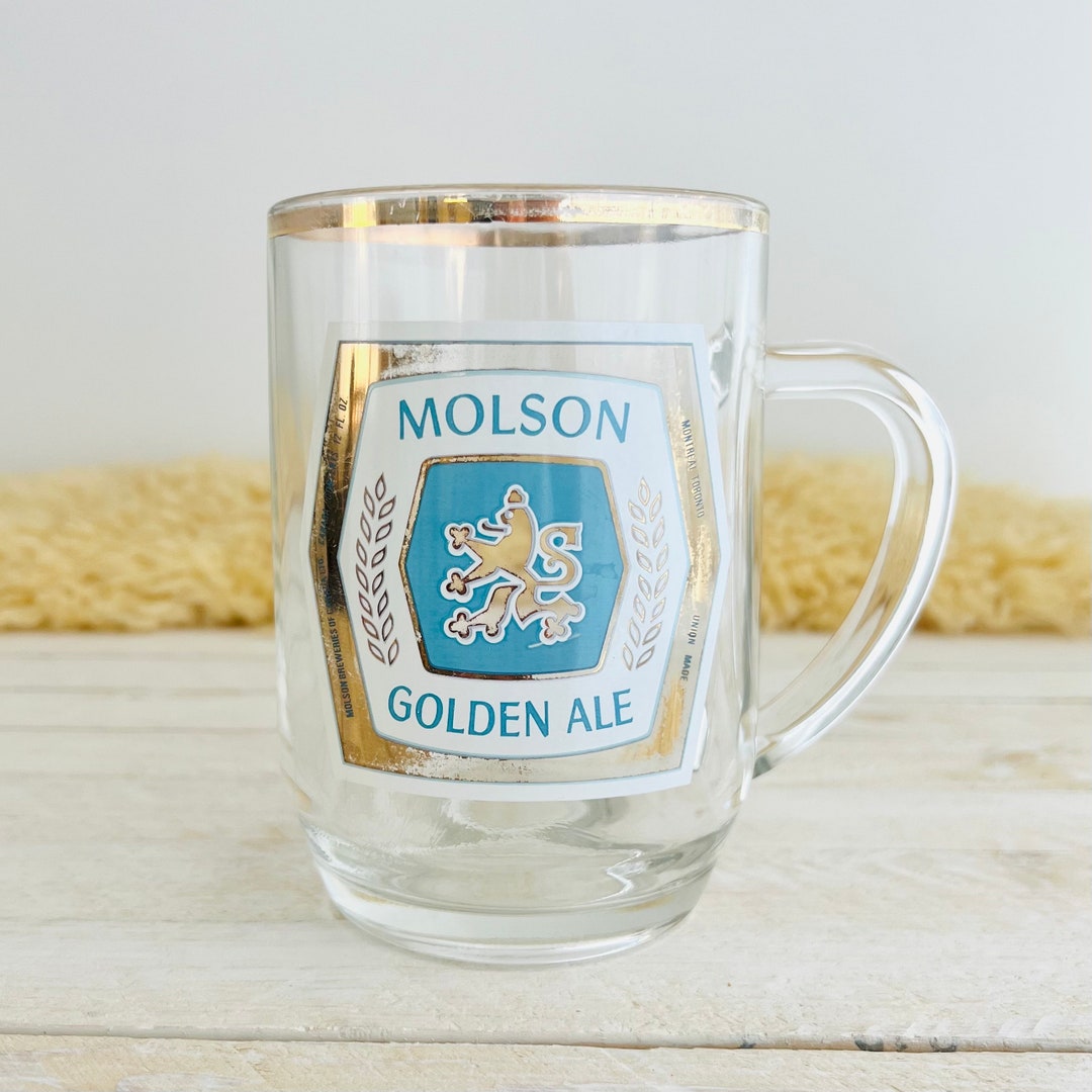 Vintage Beer Mug / Molson Golden Ale Drinking Glass / Beer Cup With ...