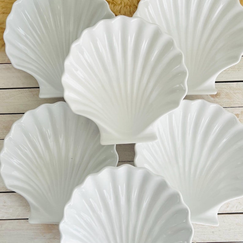Vintage Japanese Shell Dishes / Set of 6 / Oven Safe Serving Dishes / Seaside Home Decor - Etsy