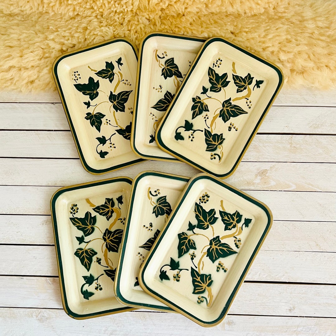 Set of 6 Vintage Social Supper Trays / American Art Works / Made in ...