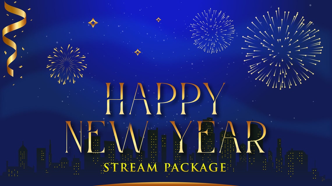 Happy New Year Twitch Stream Overlay Package/new Year Animated Stream ...