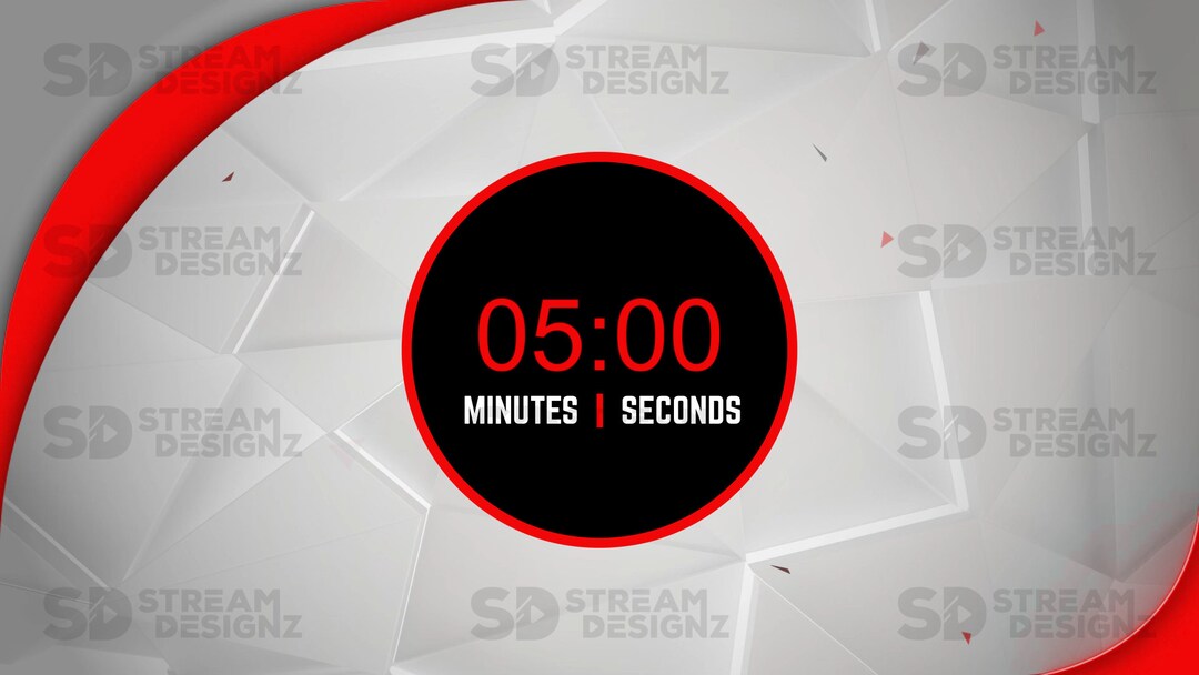 Stream Countdown Timer Overlay - "arctic" - Red & White - Etsy