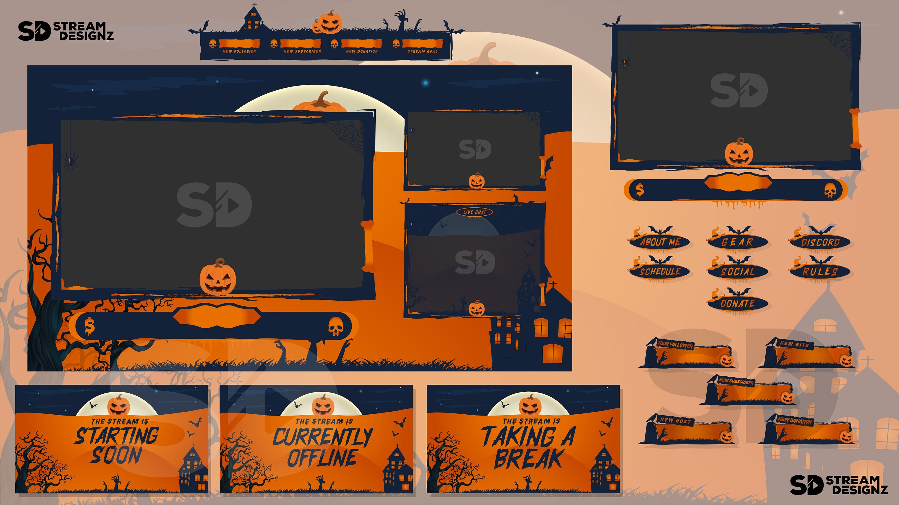 Animated Stream Overlay Package spooky Szn - Etsy
