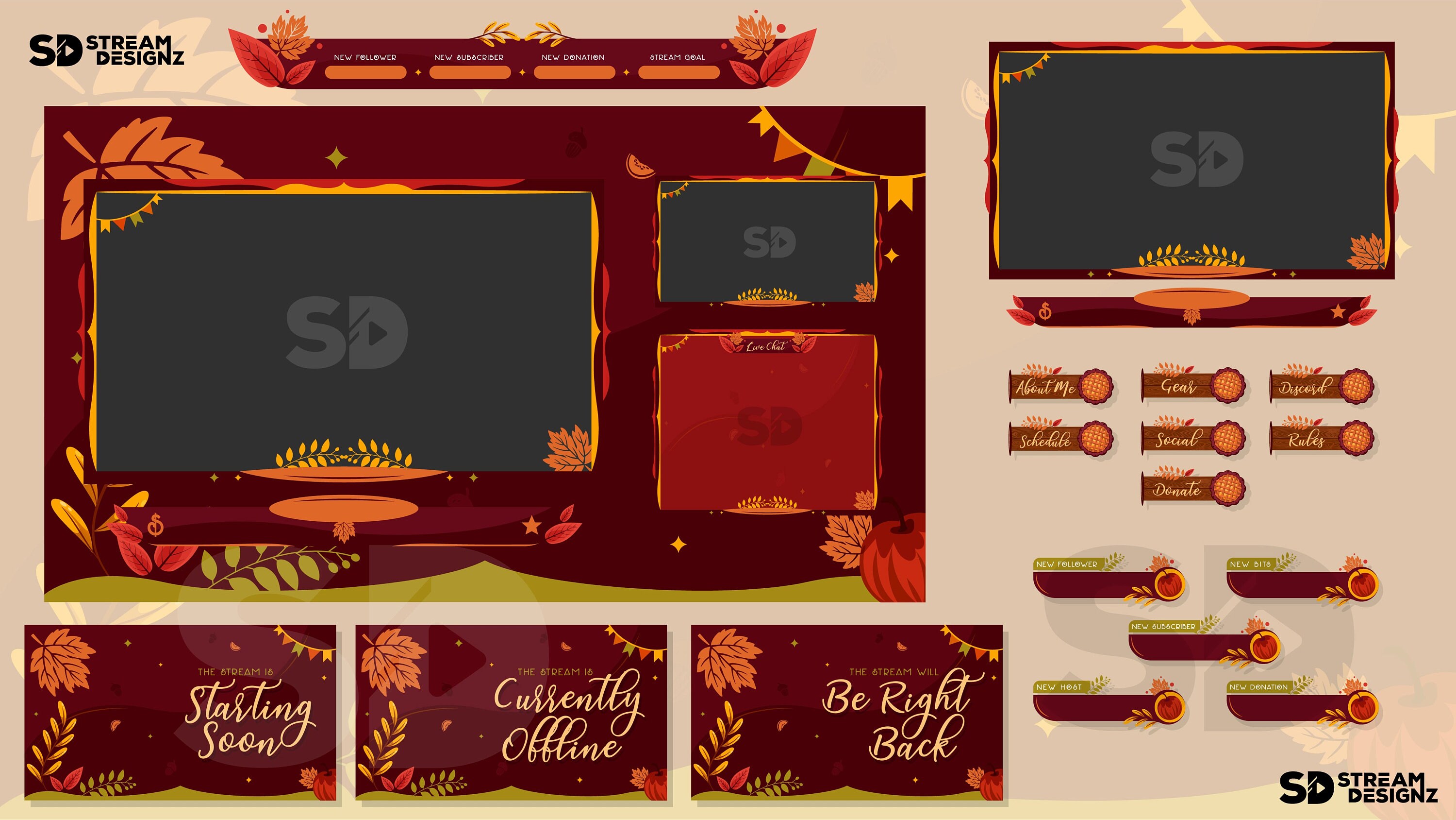 Animated Stream Overlay Package - "fall Harvest" - Etsy
