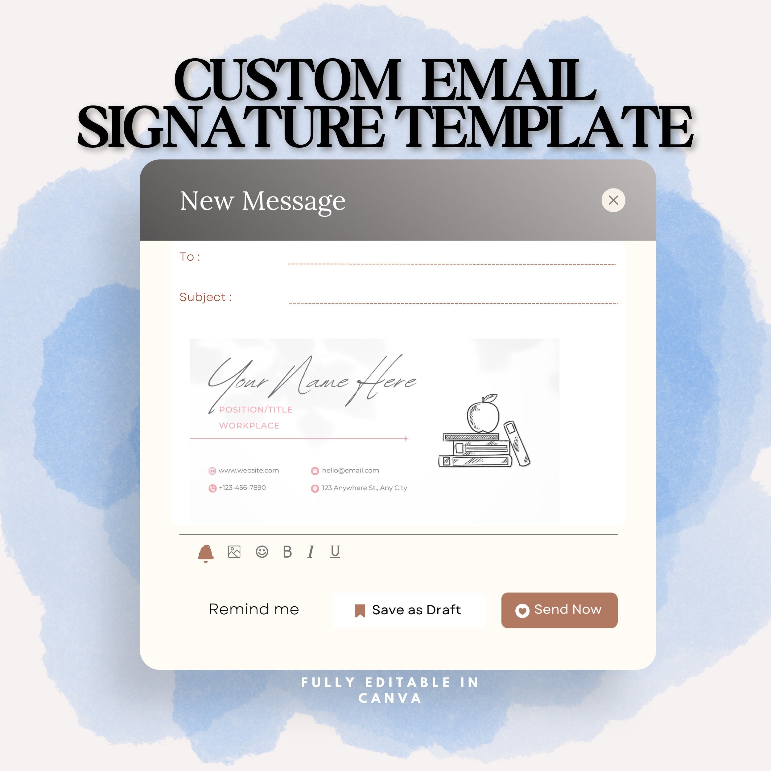 Classic Email Signature Template Canva Email Signature Design Gmail ...