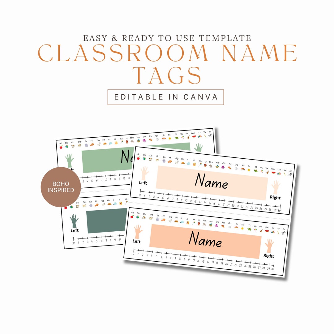 Editable Classroom Name Tags, Boho Inspired, Desk Labels, Classroom ...