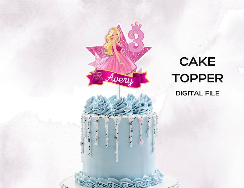 Doll Cake Topper Pink Doll Cake Topper Pink Doll Topper - Etsy Australia