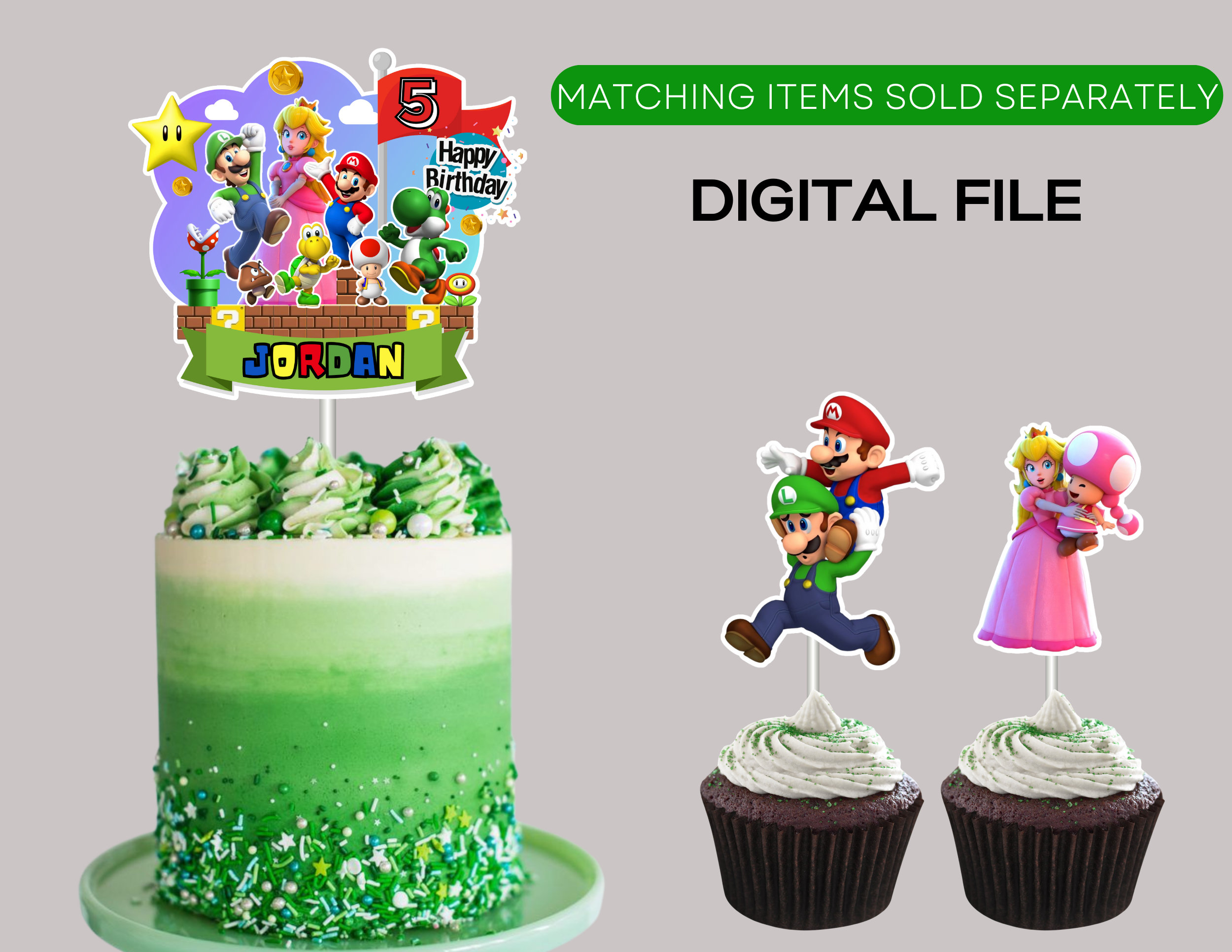 Super Mario Cake Topper Mario Cake Topper Super Mario Party - Etsy