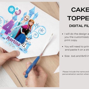 Frozen Cake Topper, Elsa Cake Topper, Ice Princess Topper, Frozen Party ...