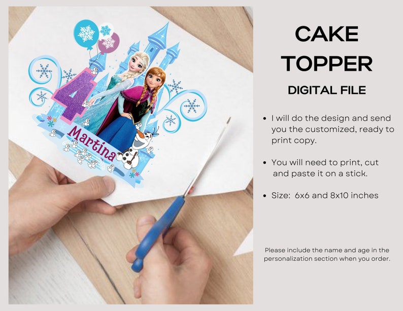 Frozen Cake Topper, Elsa Cake Topper, Ice Princess Topper, Frozen Party ...