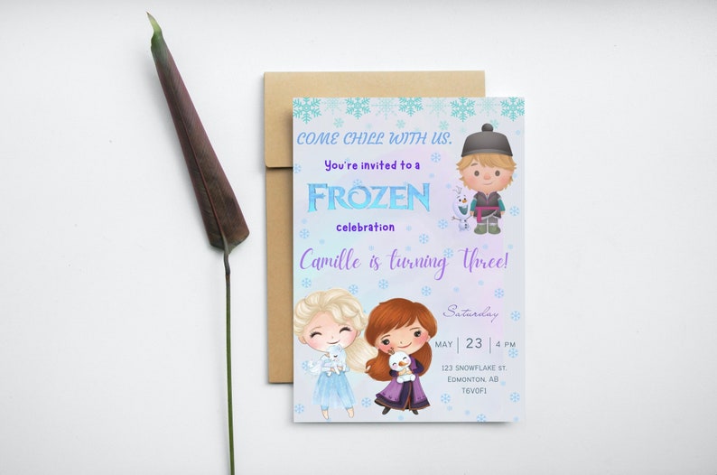 Frozen Birthday Bundle, Frozen Invitation, Frozen Cake Topper - Etsy