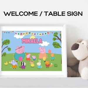 Pink Pig Cake Topper, Pig Cake Topper, Printable Cake Topper - Etsy