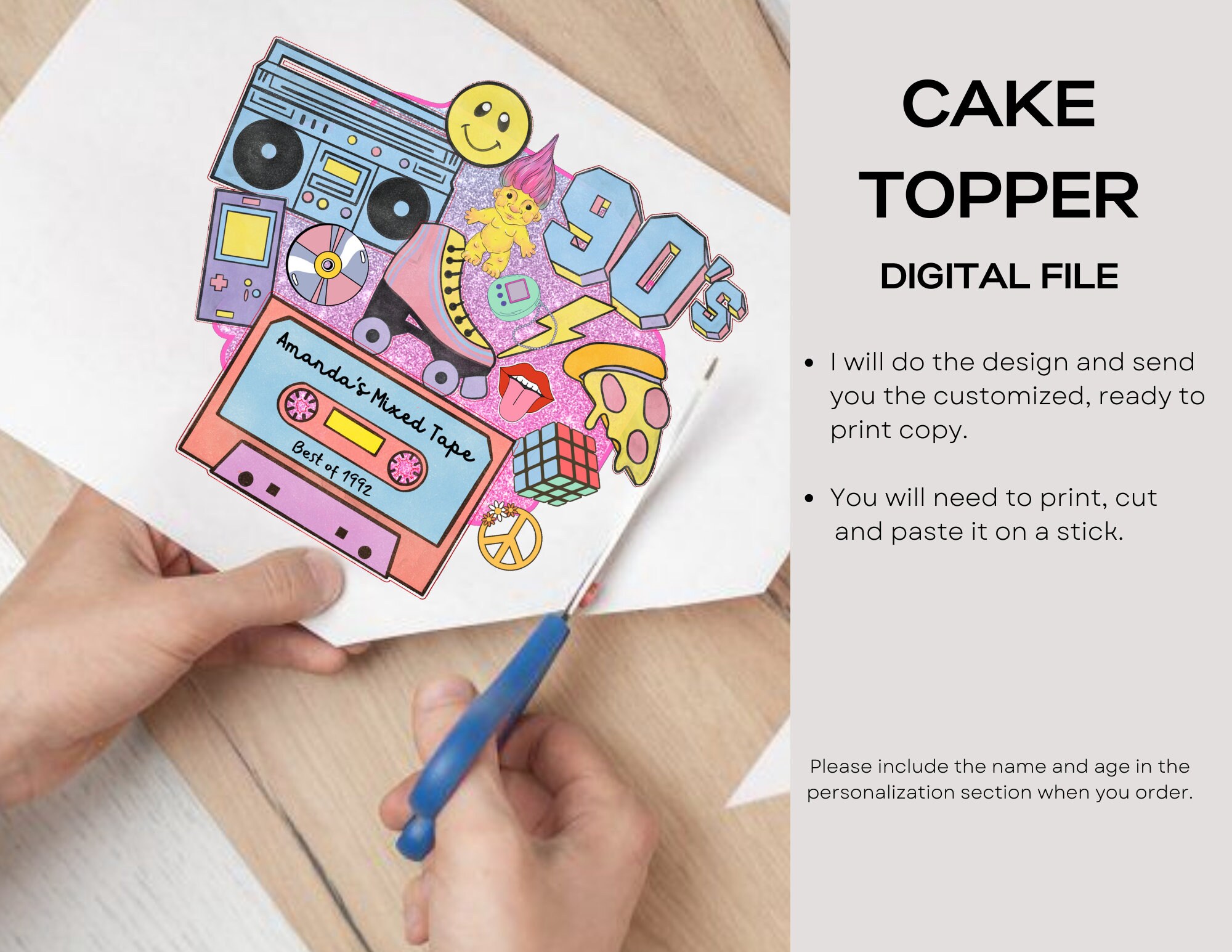 90s Cake Topper, 80s Cake Topper, 90sbirthday Party - Etsy