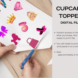 Pink Doll Cupcake Topper, Doll Cupcake Topper - Etsy